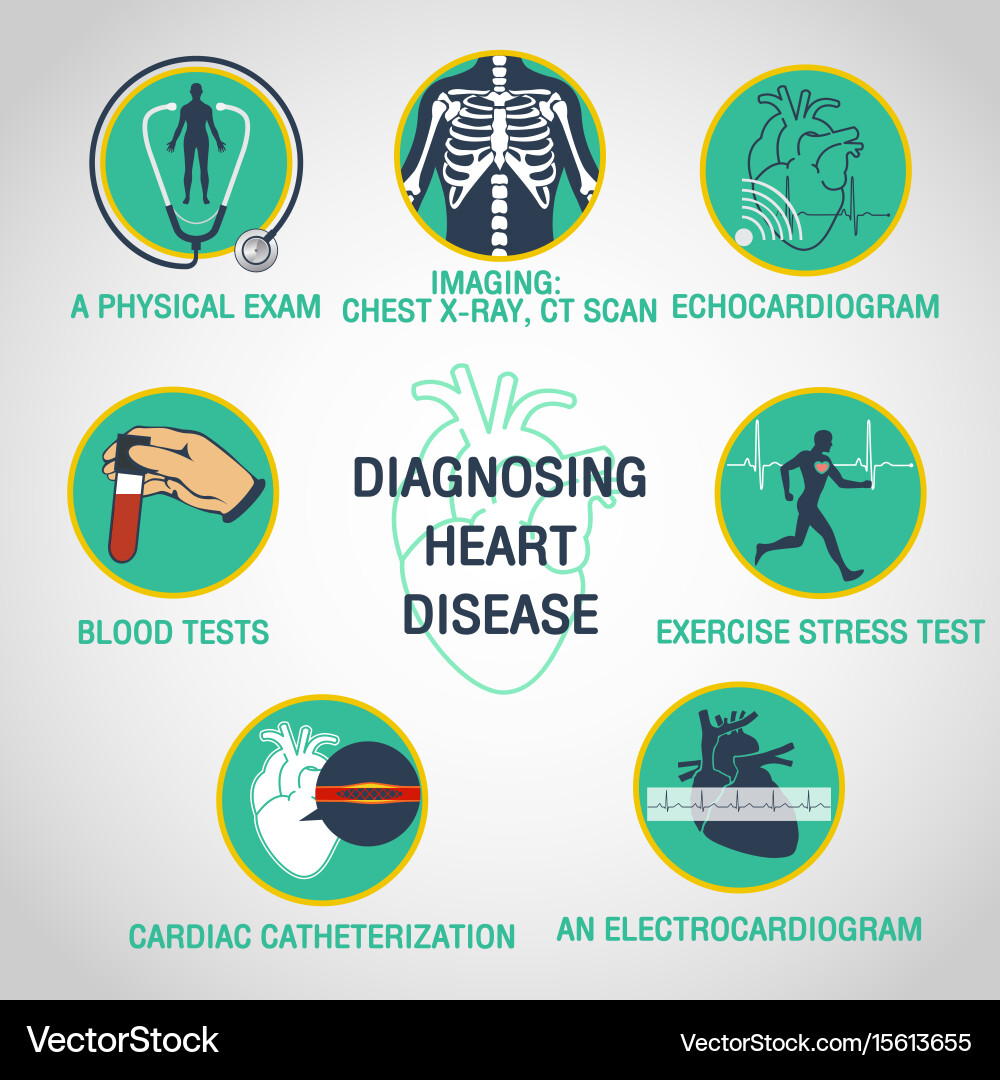 Diagnosing heart disease logo icon design Vector Image