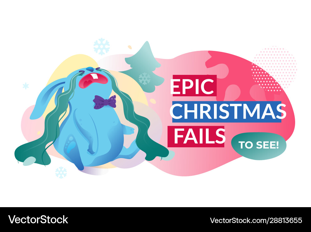Epic christmas fails banner Royalty Free Vector Image