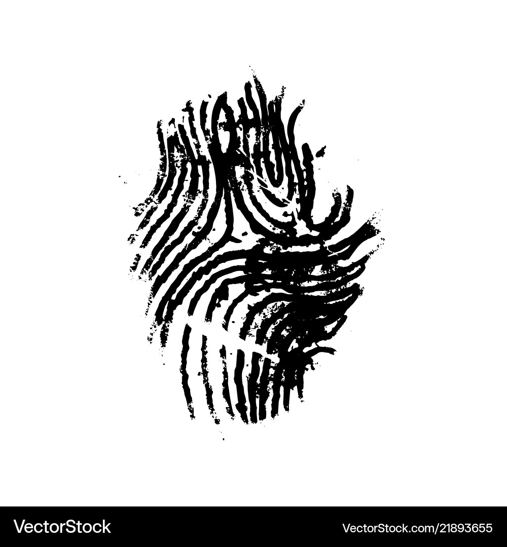 Grunge imprint human finger simple black icon Vector Image
