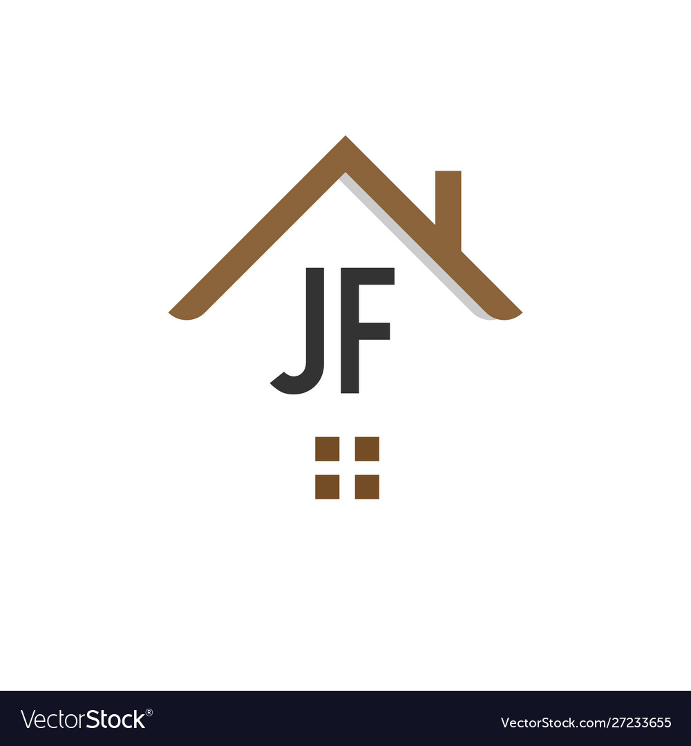 Initial letter jf building logo design template Vector Image