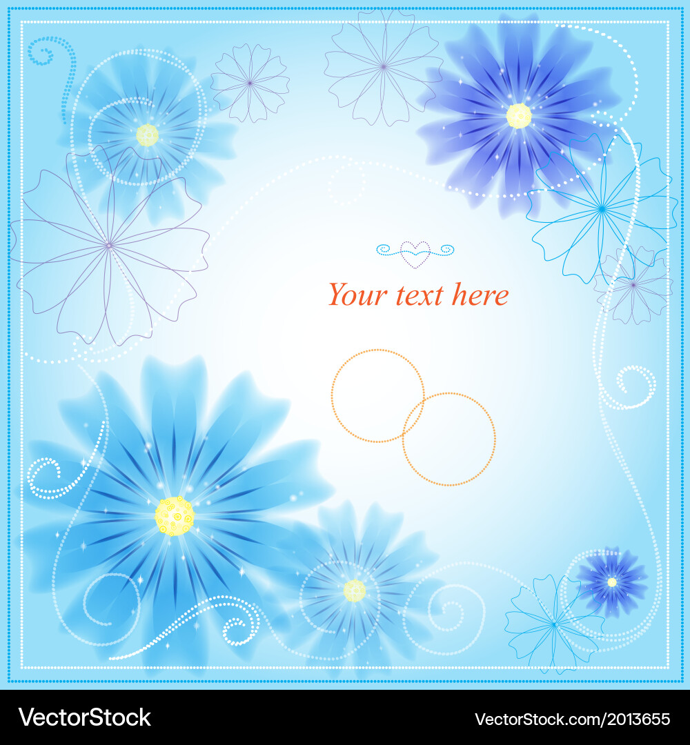 Invitation card with abstract floral background Vector Image