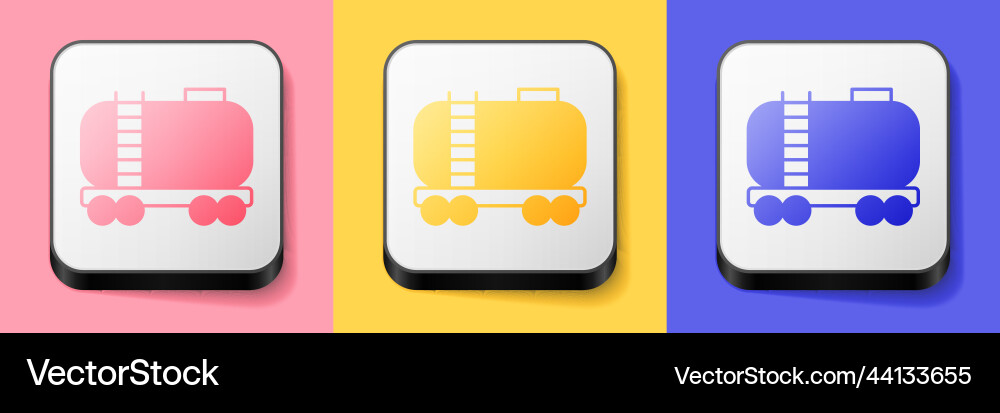 Isometric oil railway cistern icon isolated Vector Image
