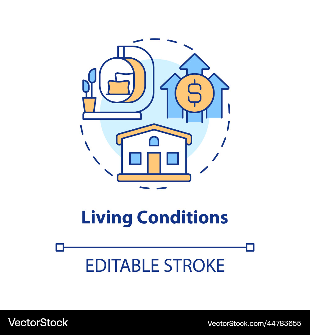 Living conditions concept icon Royalty Free Vector Image