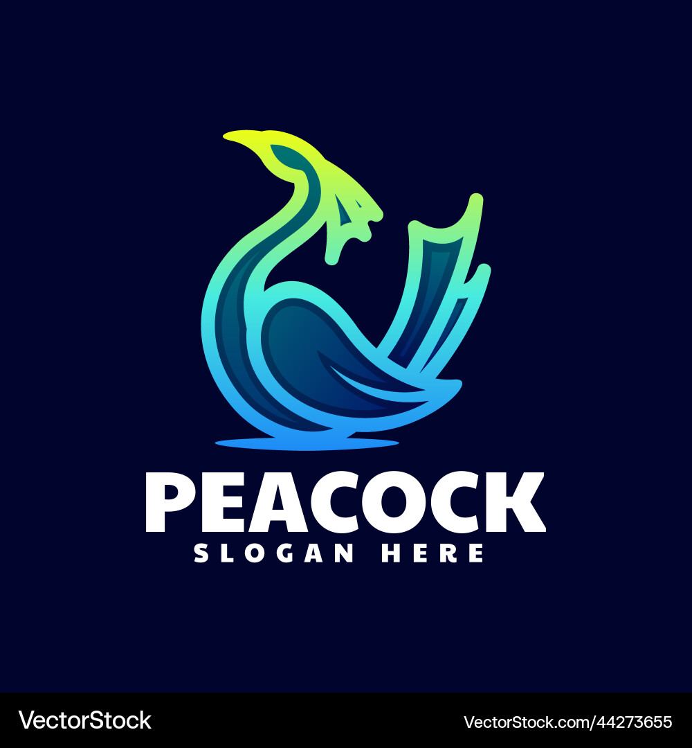 Logo peacock gradient colorful style Royalty Free Vector
