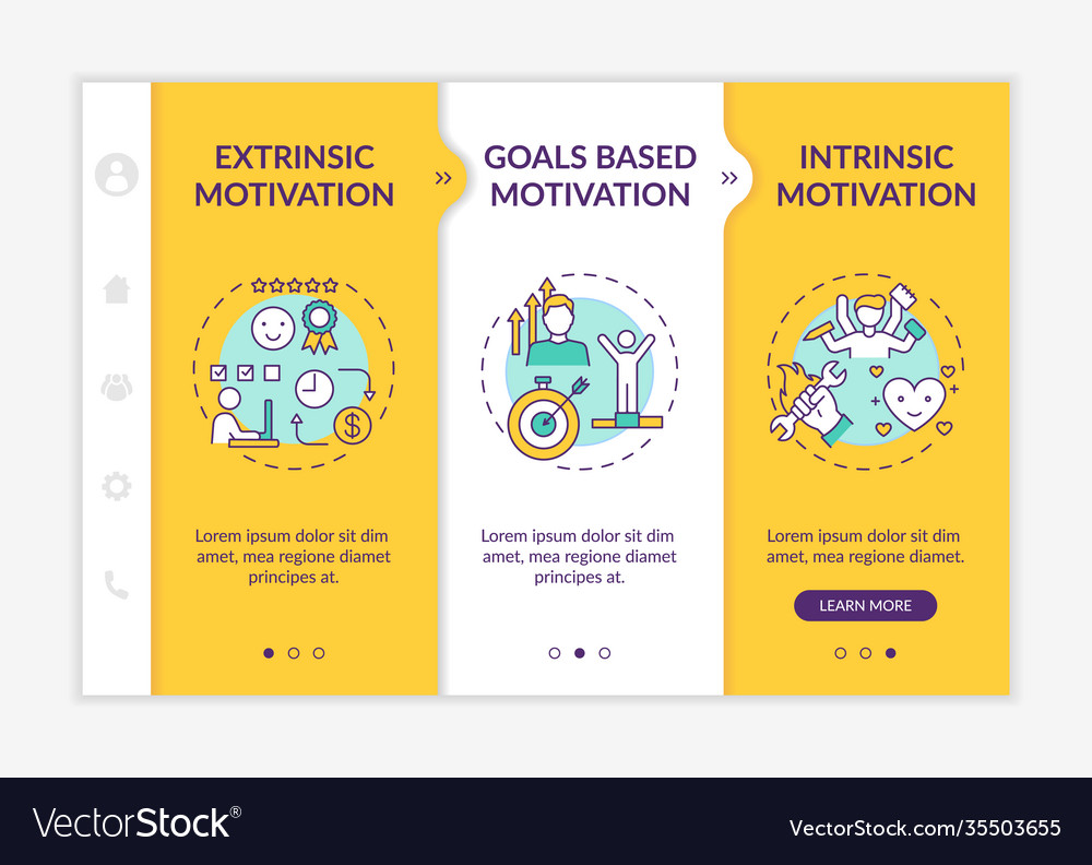 Motivation variety onboarding template Royalty Free Vector Motivation variety onboarding template Royalty Free Vector
