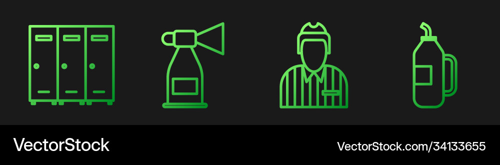 Set line hockey judge referee arbiter locker Vector Image