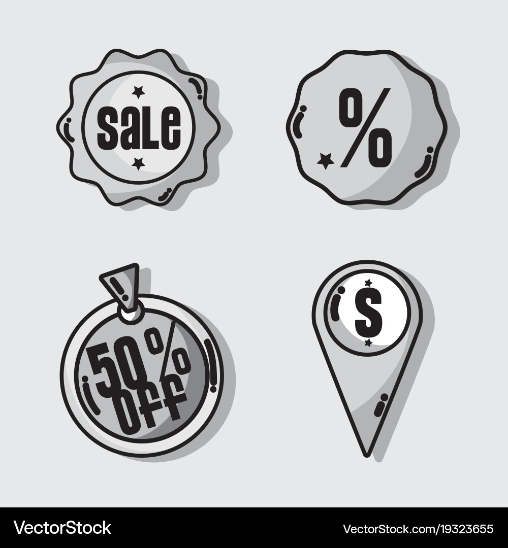 Set sale special offer price Royalty Free Vector Image