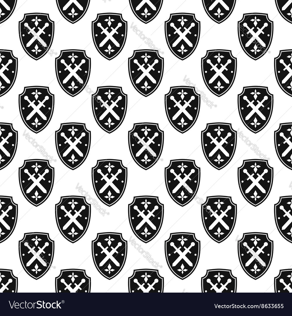 Shield pattern seamless Royalty Free Vector Image