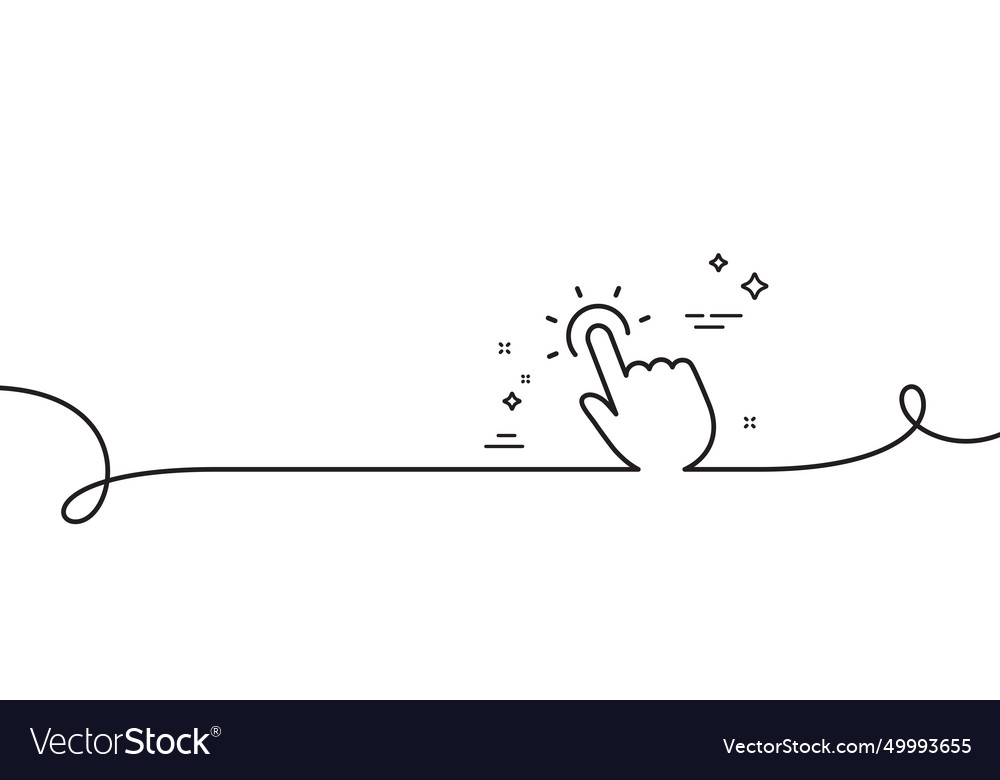 Touchpoint line icon click here sign continuous Vector Image