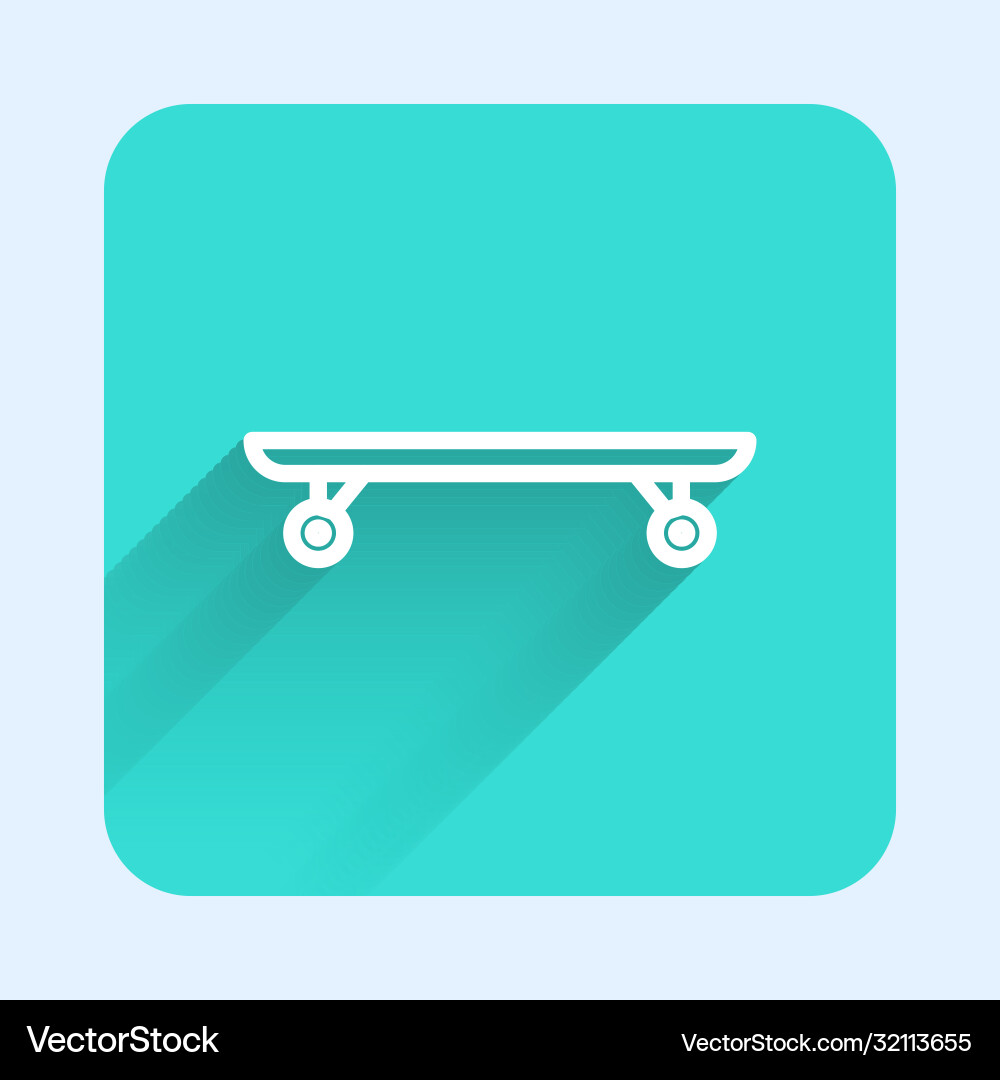 White line longboard or skateboard cruiser icon Vector Image