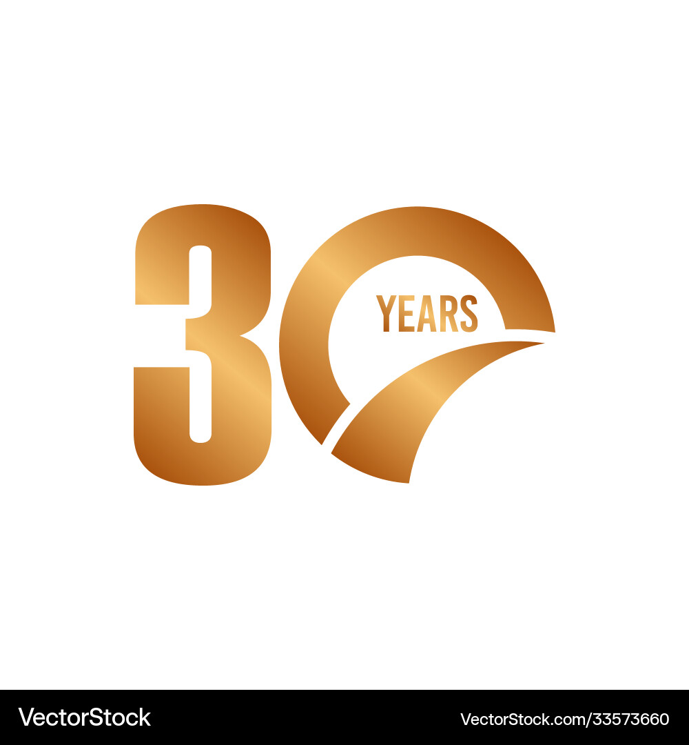 30 year anniversary template design Royalty Free Vector