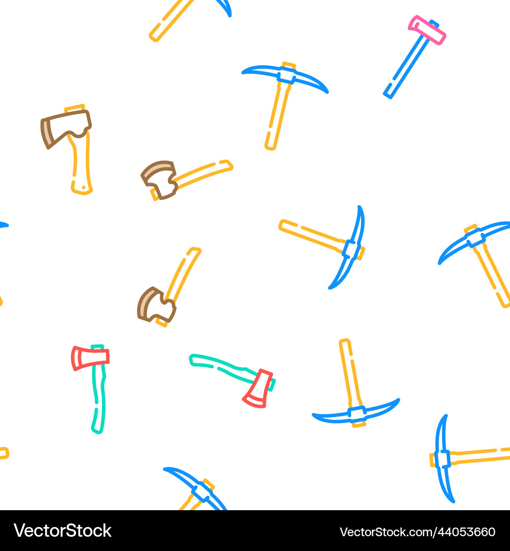 Axe hatchet wood blade tool seamless Royalty Free Vector