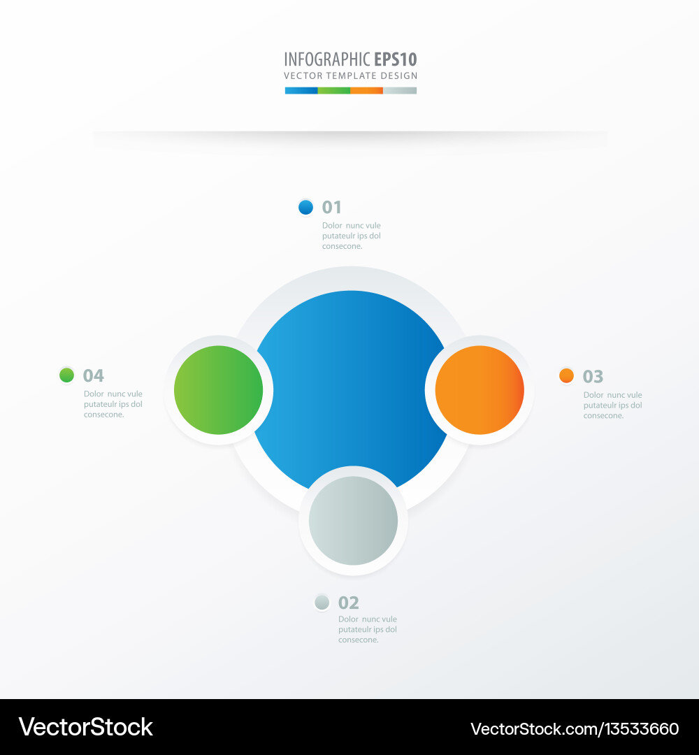 Circle overlap design blue green orange gray Vector Image