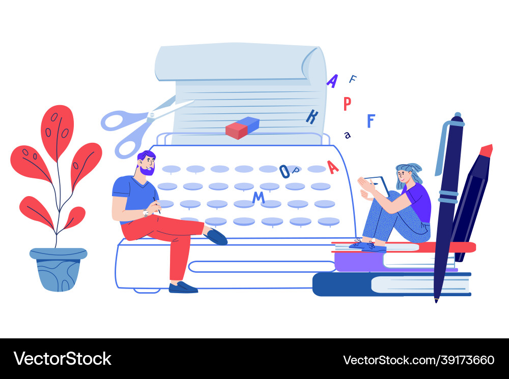 Copywriting and storytelling copywriters work Vector Image