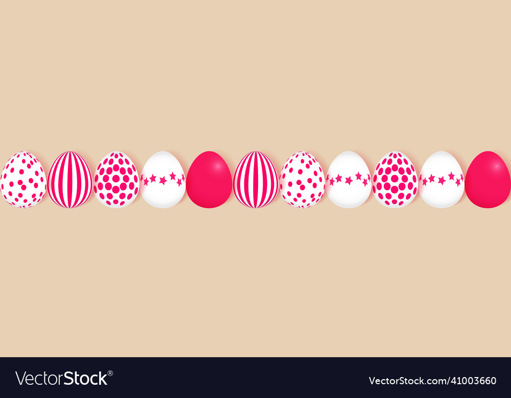 Decorated easter eggs horizontal border Royalty Free Vector
