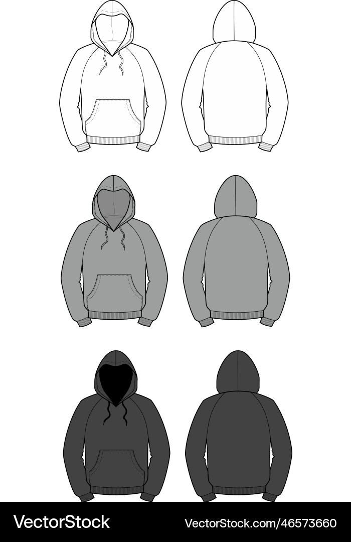 Jumper hoodie with pocket on front Royalty Free Vector Image