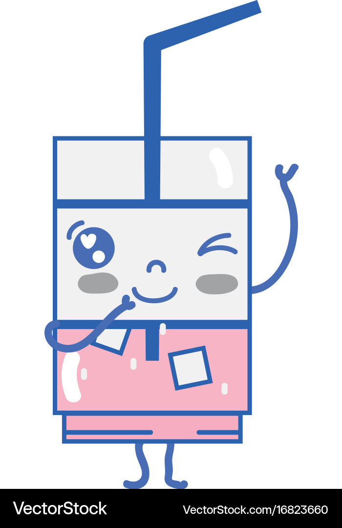 Kawaii cute funny drink beverage Royalty Free Vector Image