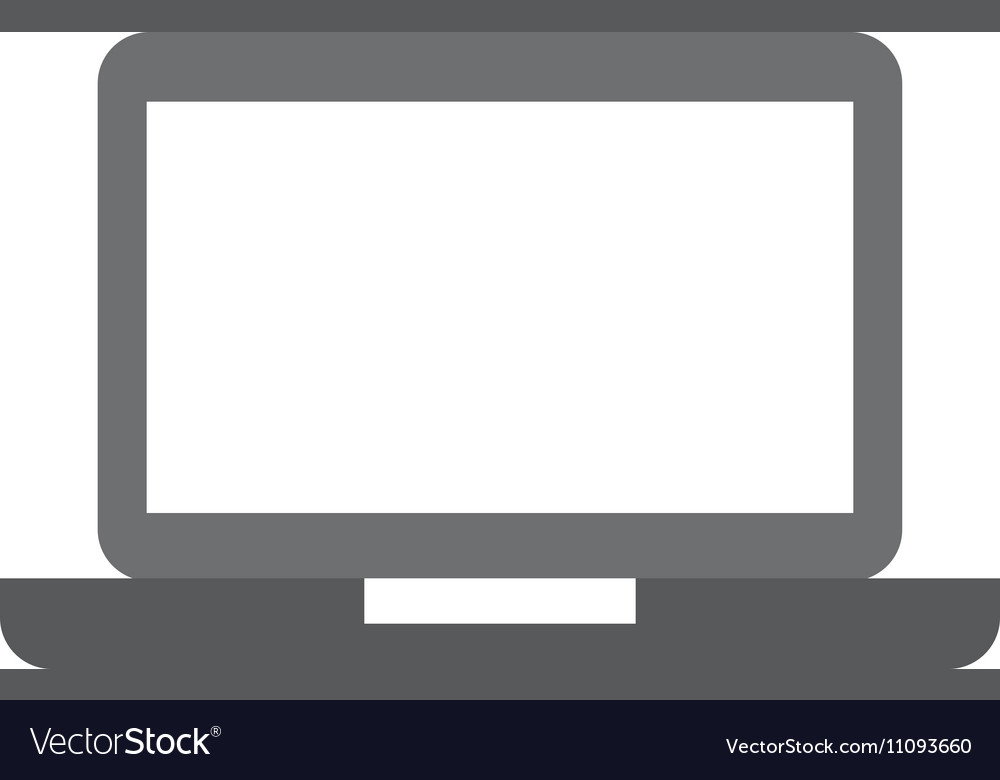 Laptop computer flat line icon Royalty Free Vector Image