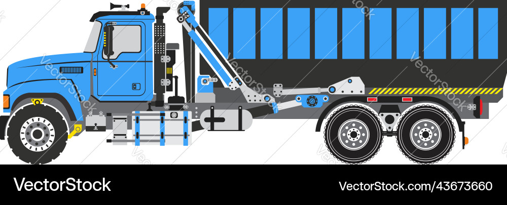 Roll off truck or roll-off with an open Royalty Free Vector
