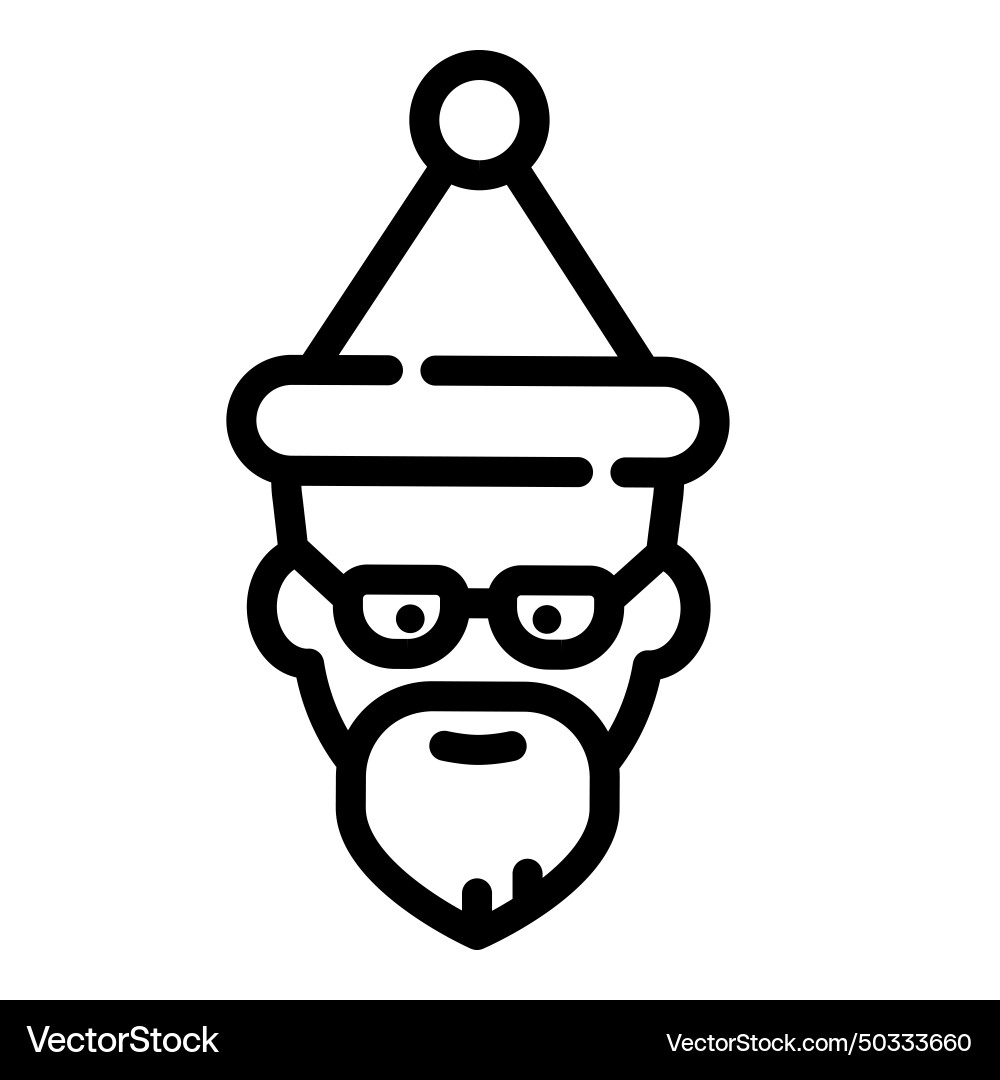 Santa face flat icon isolated on white background Vector Image