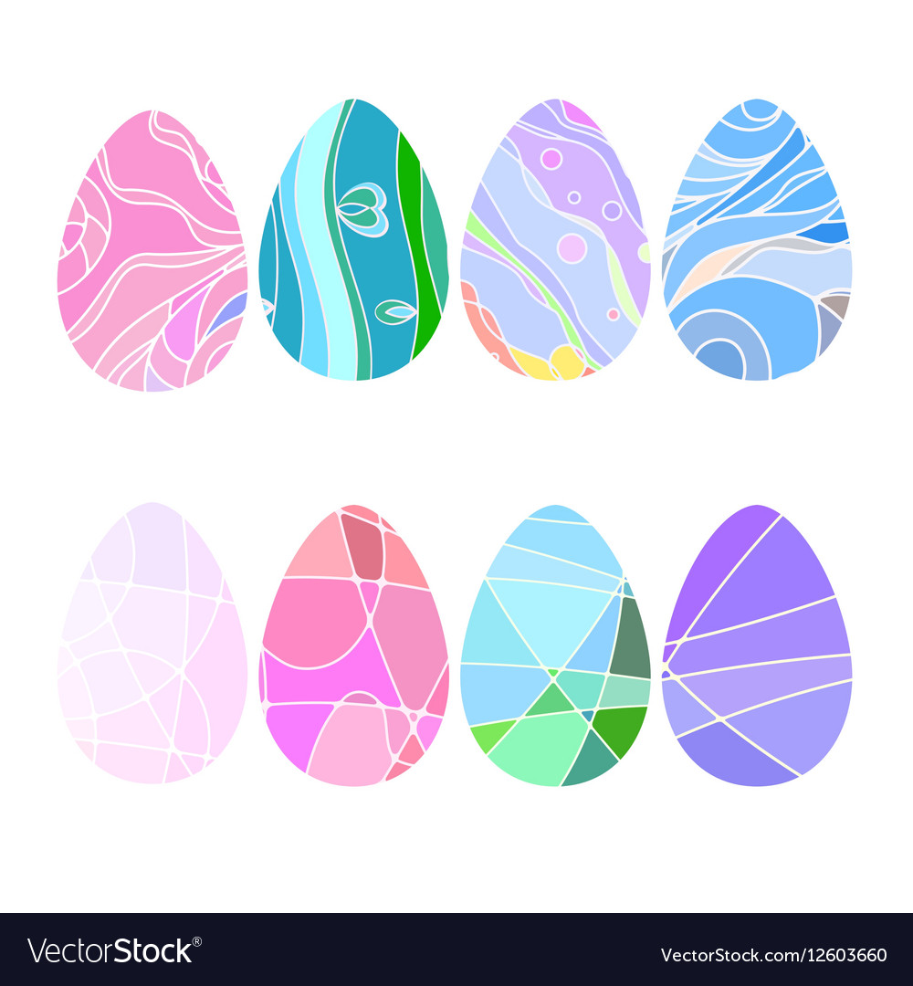 Set easter eggs Royalty Free Vector Image - VectorStock