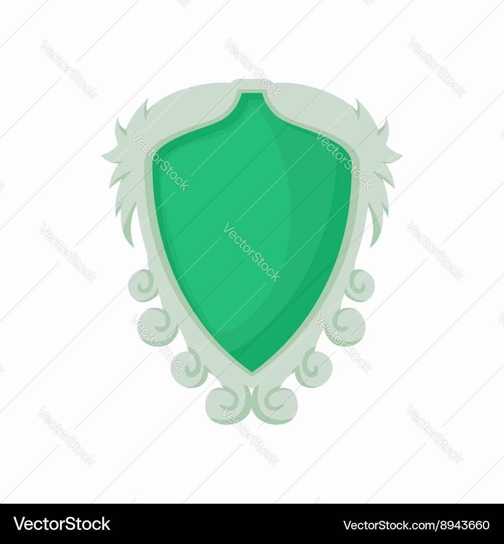 Shield with ornaments icon cartoon style Vector Image