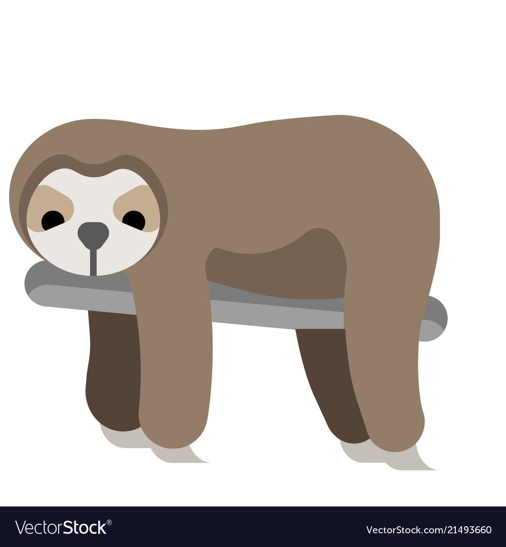 Sloth flat Royalty Free Vector Image - VectorStock