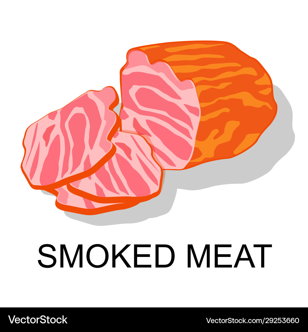 Smoked meat collection products Royalty Free Vector Image