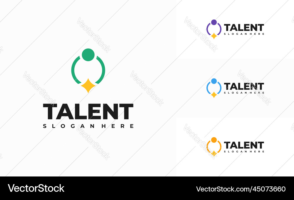 Talent logo designs concept rising star Royalty Free Vector