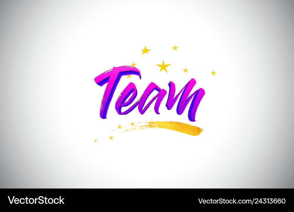 Team purple violet word text with handwritten Vector Image