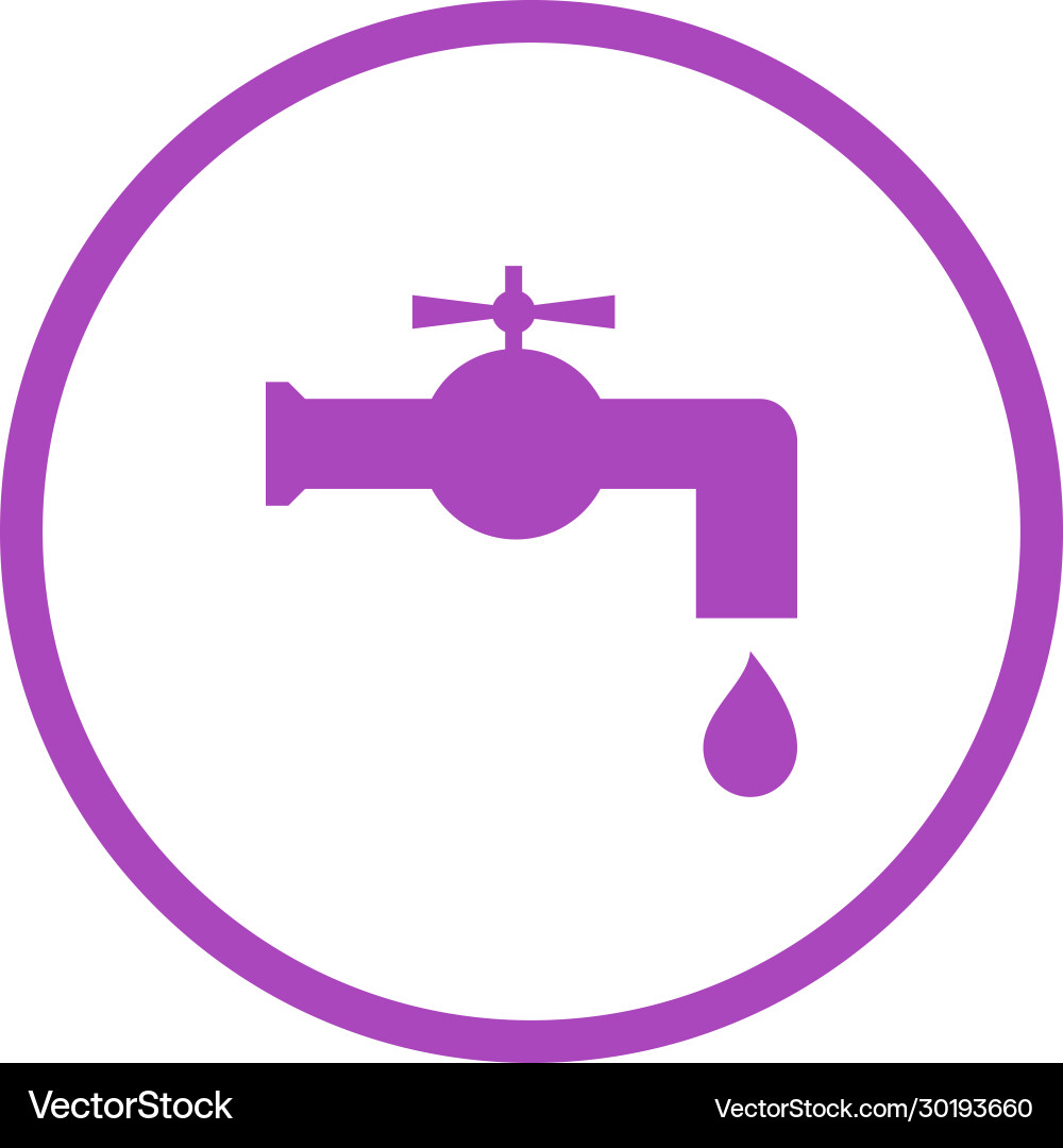 Unique water tap glyph icon Royalty Free Vector Image