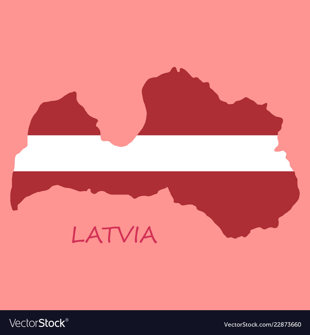 Waving fabric flag map latvia Royalty Free Vector Image