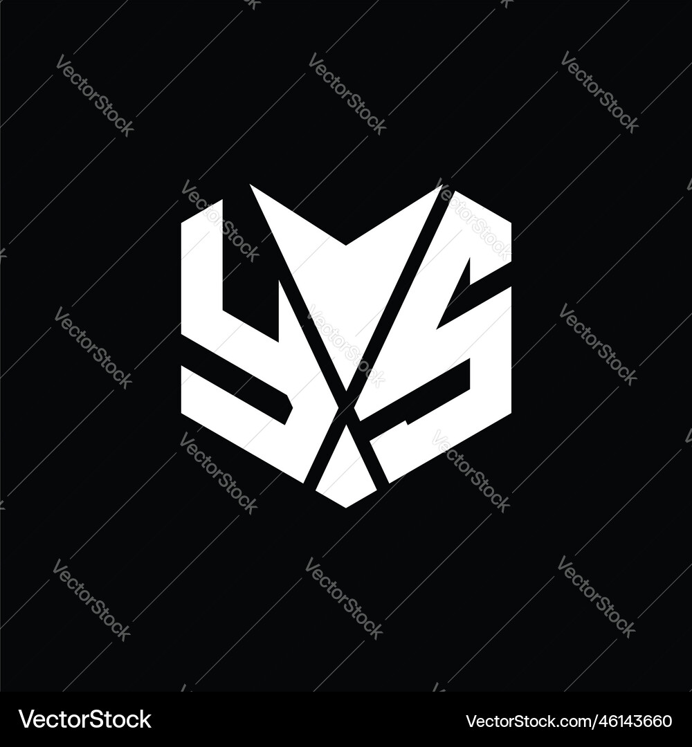 Ys logo monogram abstract hexagon images design Vector Image