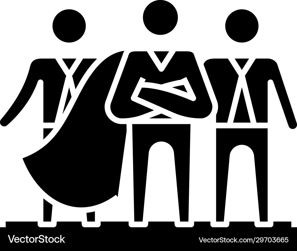 Business leader black icon concept Royalty Free Vector Image