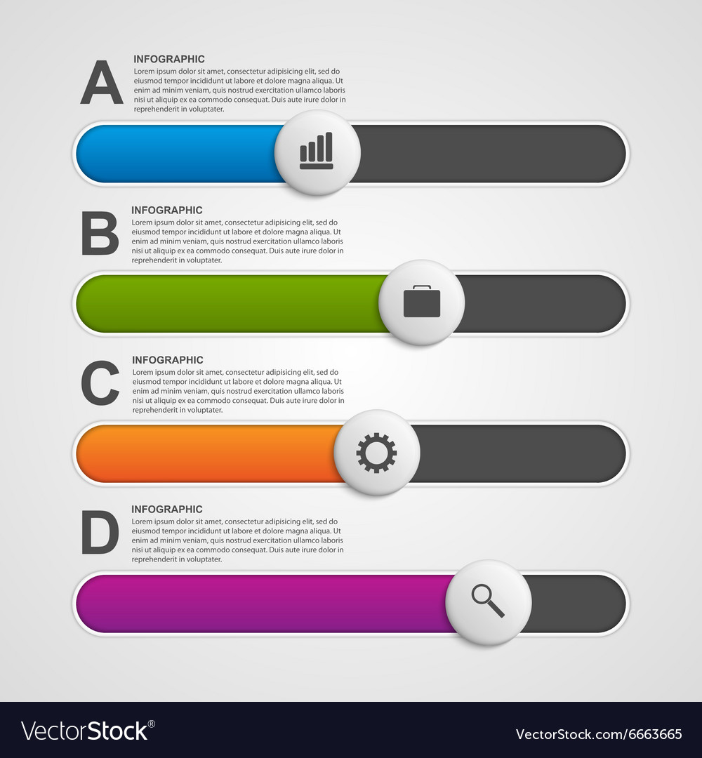 Colorful slider business infographic Design Vector Image Colorful slider business infographic Design Vector Image