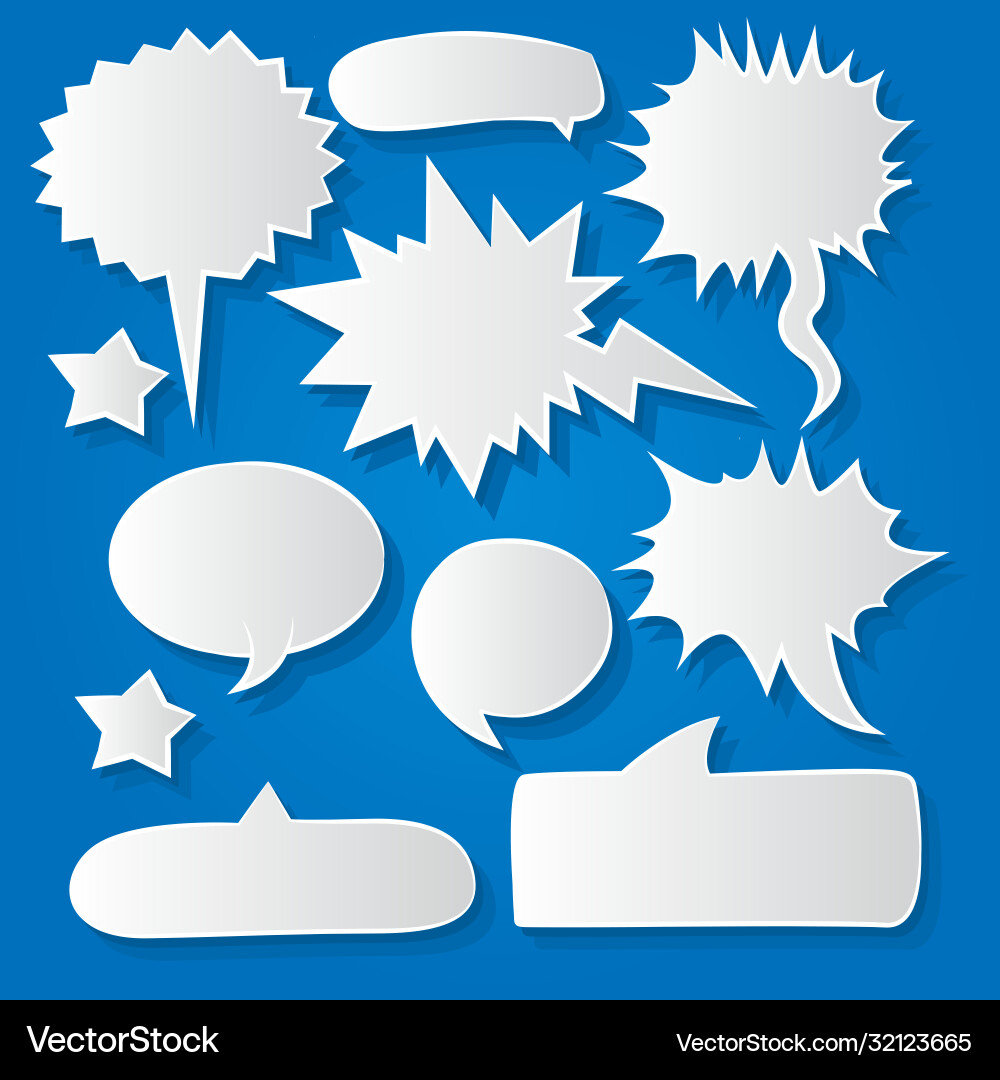 Comic bubble speech balloons cartoon 184 Vector Image