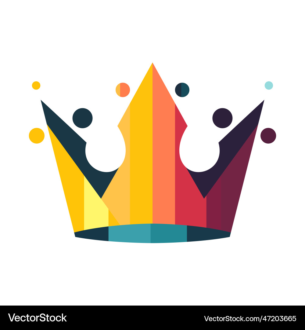 Crown icon color king symbol Royalty Free Vector Image