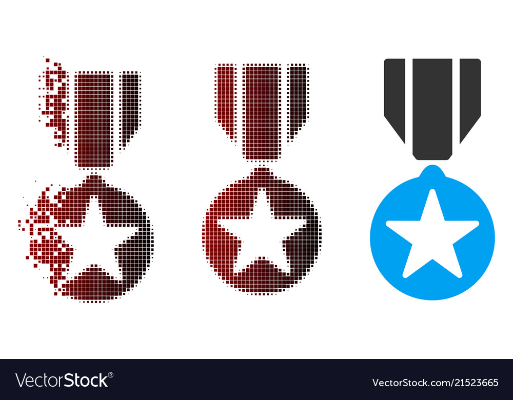 Disappearing pixel halftone army star award icon Vector Image Disappearing pixel halftone army star award icon Vector Image