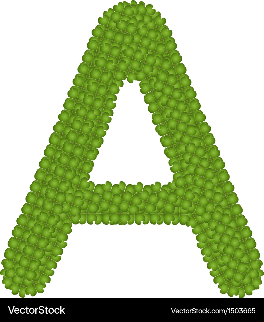 Four leaf clover of alphabet letter Royalty Free Vector