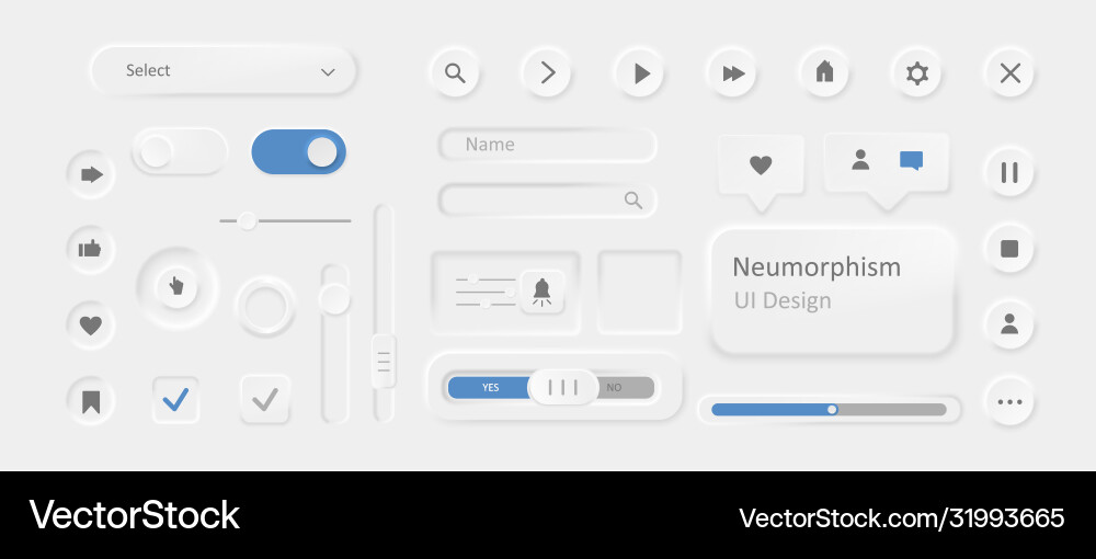 Icons in style neomorphism modern ui design Vector Image