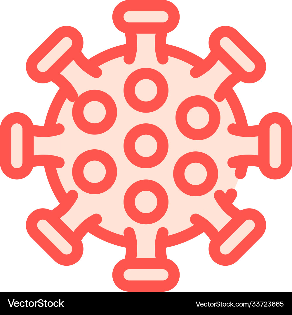 Influenza virus color icon isolated Royalty Free Vector