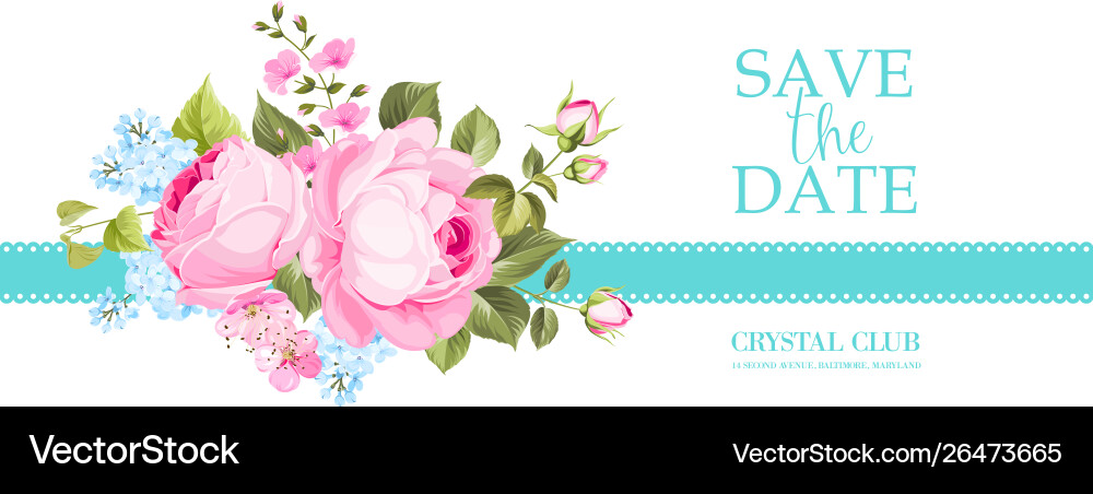 Invitation card with summer flowers Royalty Free Vector