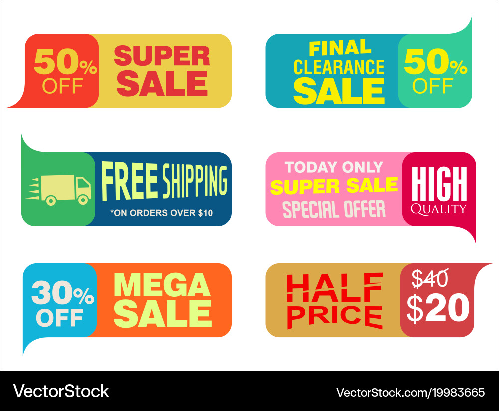 Modern sale stickers and tags collection Vector Image