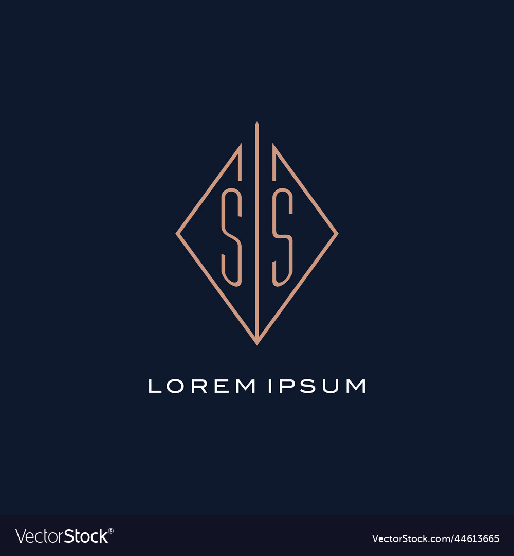 Monogram ss logo with diamond rhombus style Vector Image
