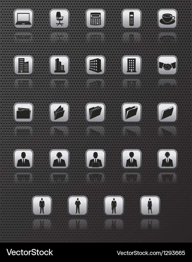 Office and business icons set Royalty Free Vector Image