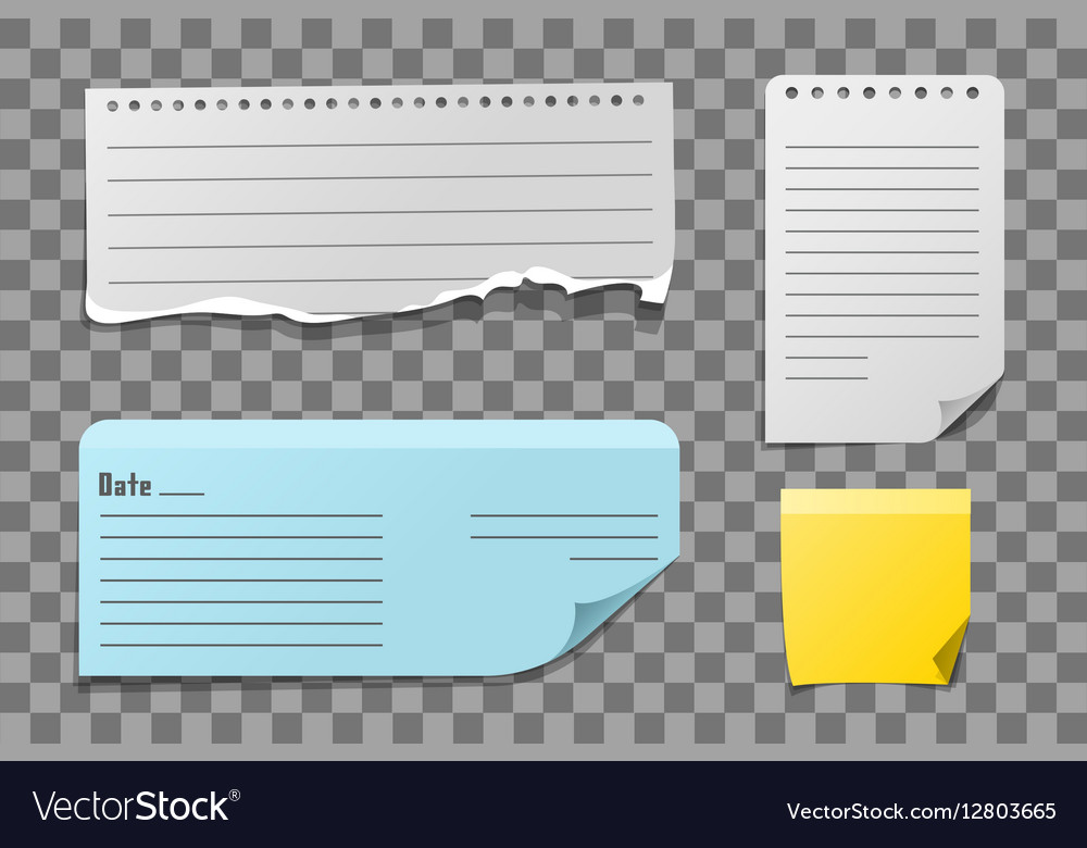 Paper notes sheet for message Royalty Free Vector Image