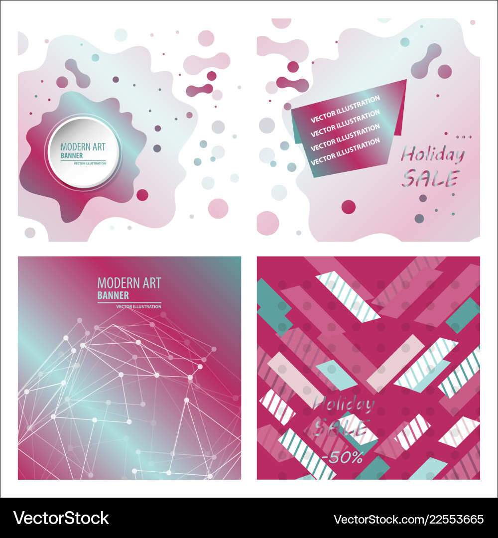 Set of modern art abstract banner square frame Vector Image