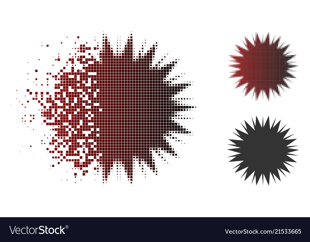 Sparkle pixel halftone microbe spore icon Vector Image Sparkle pixel halftone microbe spore icon Vector Image