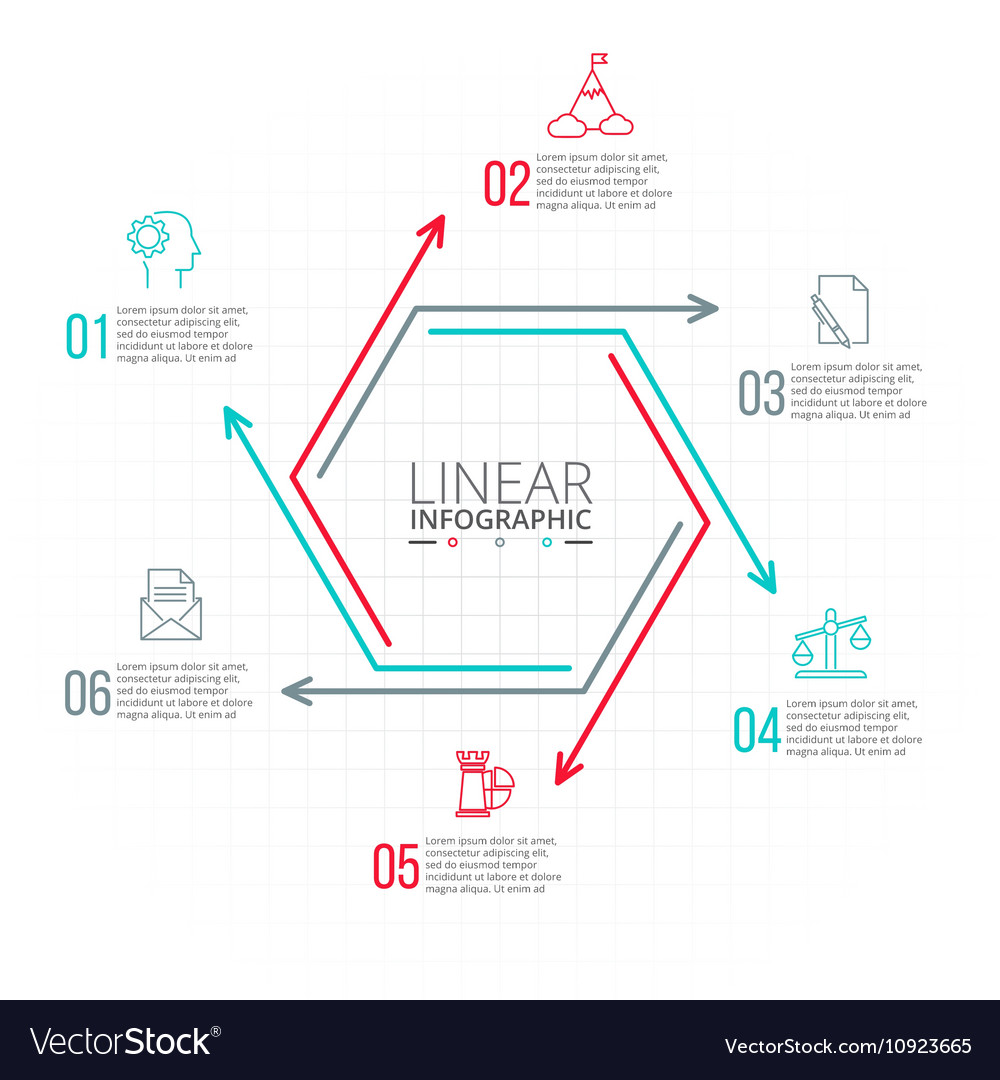 Thin line flat element for infographic Royalty Free Vector