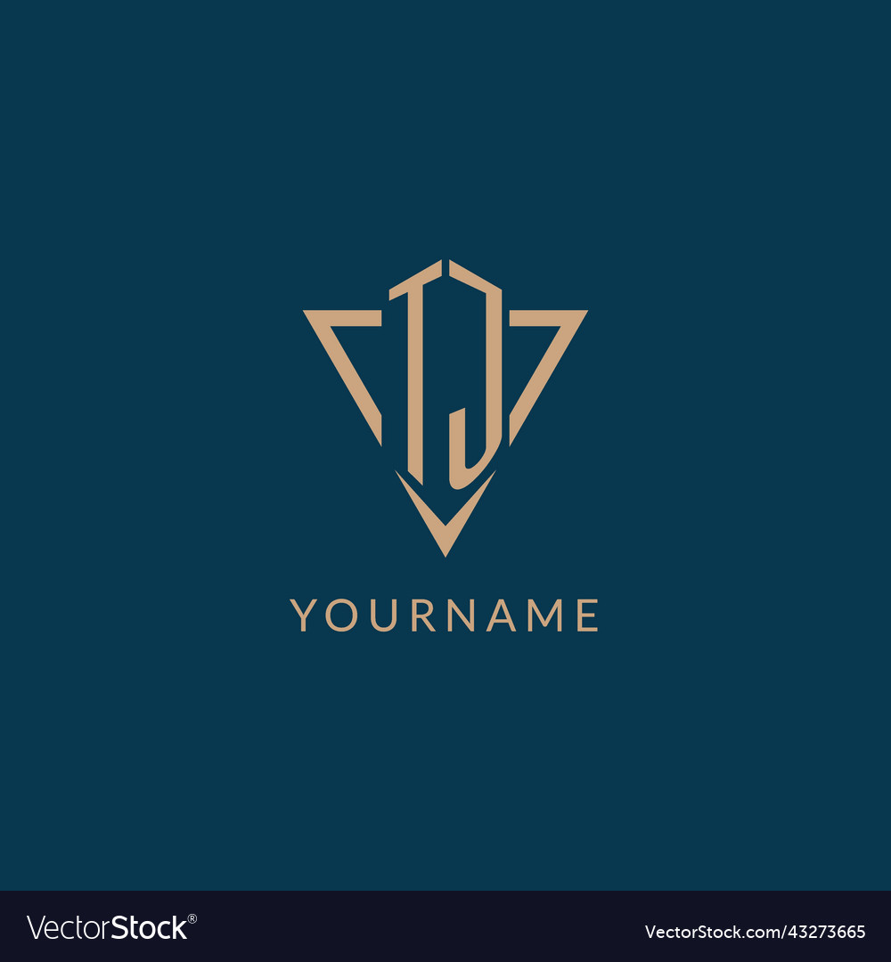 Tj logo initials triangle shape style creative Vector Image